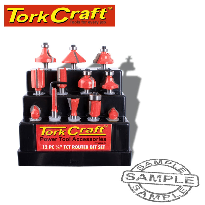 ROUTER BIT SET 12PC PLASTIC BOX 1/4 SHANK – Takeatool.com